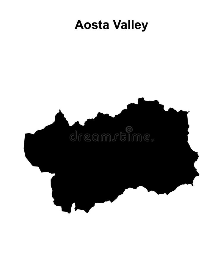 Aosta Valley outline map stock vector. Illustration of silhouette ...