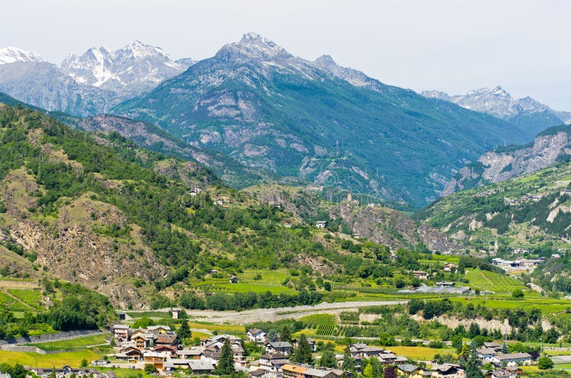 Aosta, the Aosta Valley, Italy, Europe, Ruins, Old, Roman Amphitheater ...