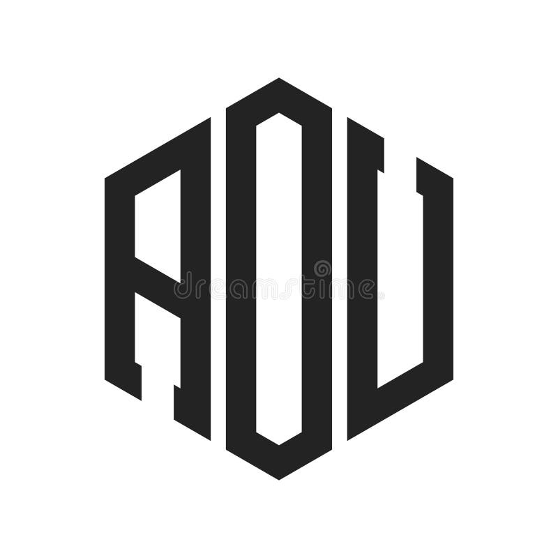 AOU Logo Design. Initial Letter AOU Monogram Logo Using Hexagon Shape ...