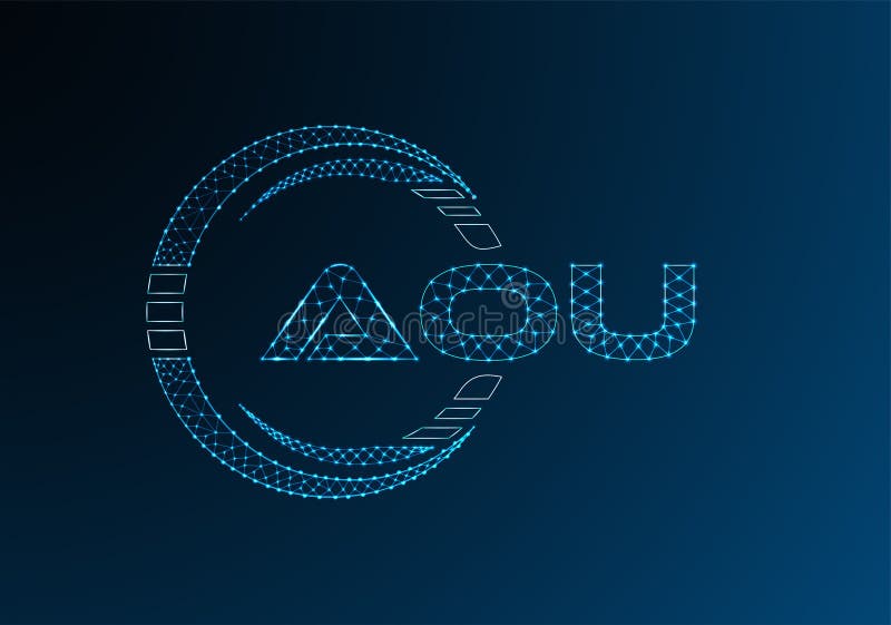 AOU Low Poly Letter Logo Vector Design. Stock Illustration ...