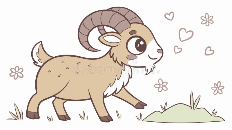 Aoudad Sheep Anxious Sits Lake Berries Vector Stock Vector ...