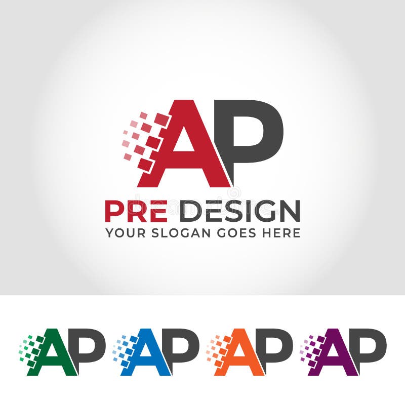 AP Alphabet Creative Logo Design Concept Stock Vector - Illustration of ...