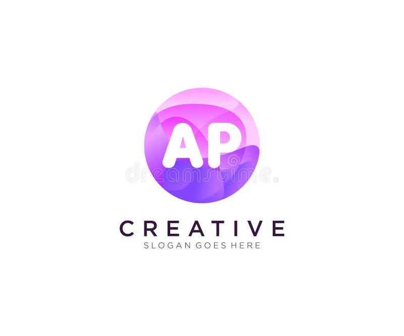 AP Initial Logo with Colorful Circle Template Vector Stock Vector ...