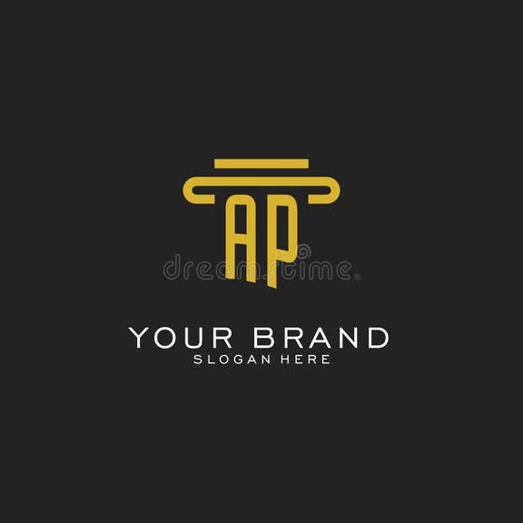 AP Initial Logo with Simple Pillar Style Design Stock Vector ...