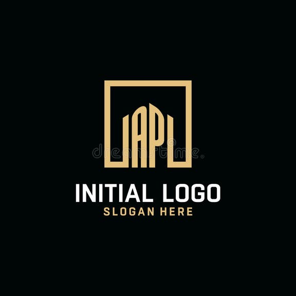 AP Initial Monogram Logo Design with Square Shape Design Ideas Stock ...