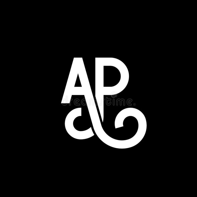 AP Letter Logo Design on Black Background. AP Creative Initials Letter ...