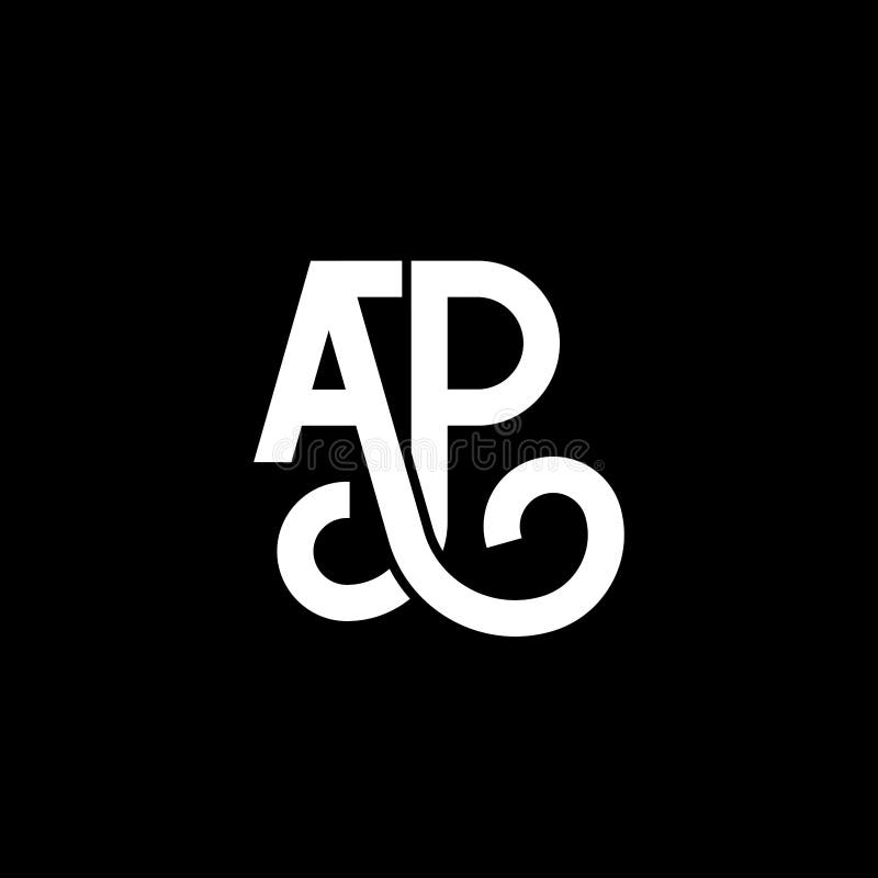 AP Letter Logo Design on Black Background. AP Creative Initials Letter ...