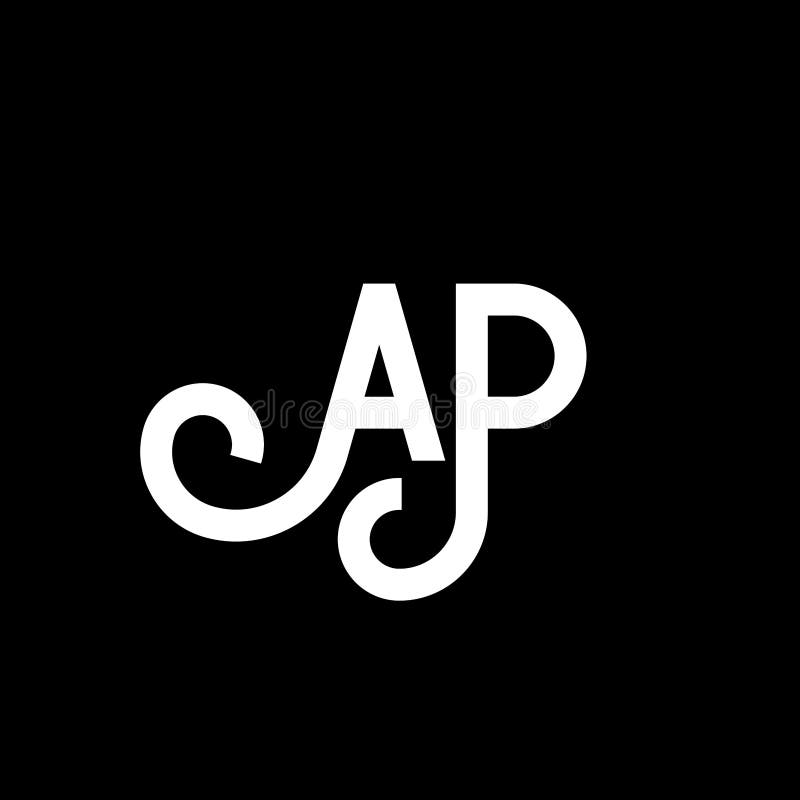 AP Letter Logo Design on Black Background. AP Creative Initials Letter ...