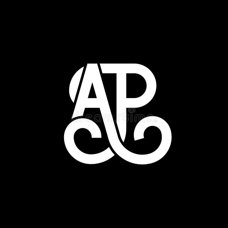 AP Letter Logo Design on Black Background. AP Creative Initials Letter ...