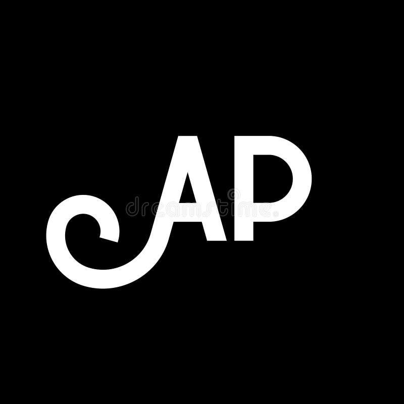 AP Letter Logo Design on Black Background. AP Creative Initials Letter ...
