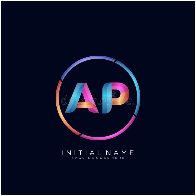 AP Letter Logo Icon Design Template Elements Stock Vector ...