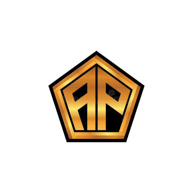 AP Logo Letter Geometric Golden Style Stock Illustration - Illustration ...