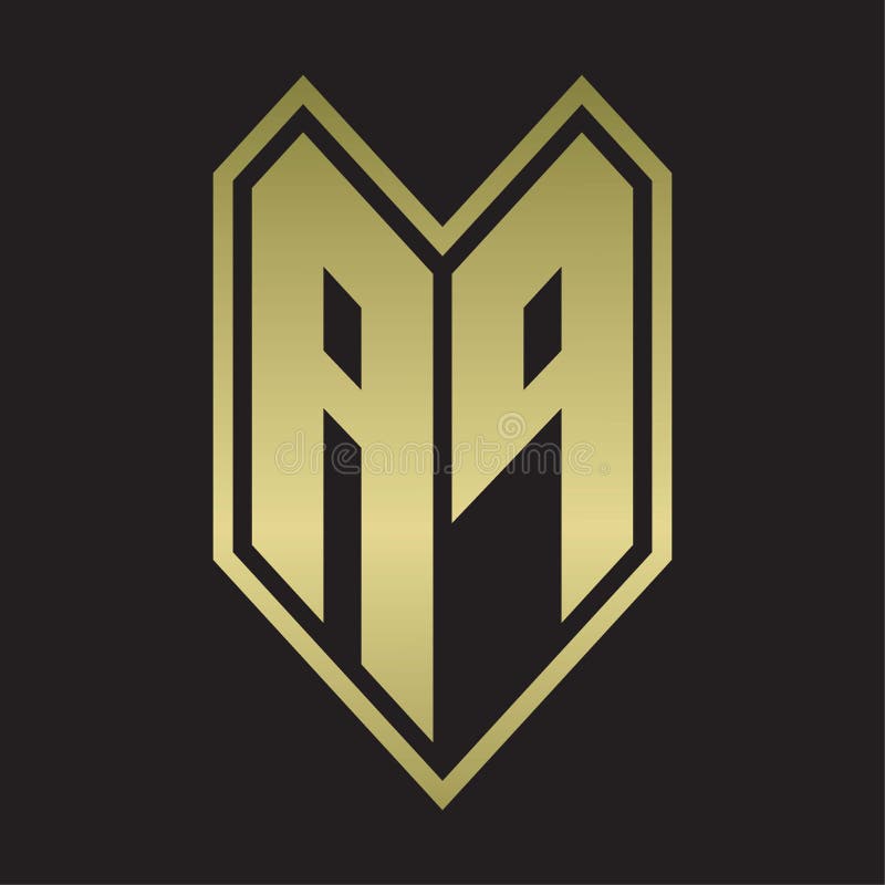 AP Logo Monogram with Emblem Line Style Isolated on Gold Colors Stock ...