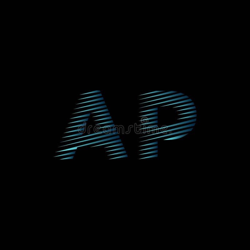 AP Monogram Lines Style Blue Light Vector Stock Vector - Illustration ...