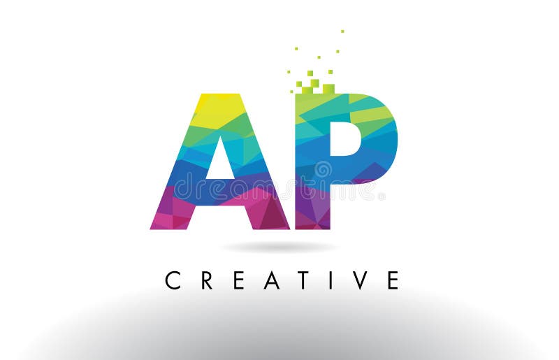 AP a P Colorful Letter Origami Triangles Design Vector. Stock Vector ...
