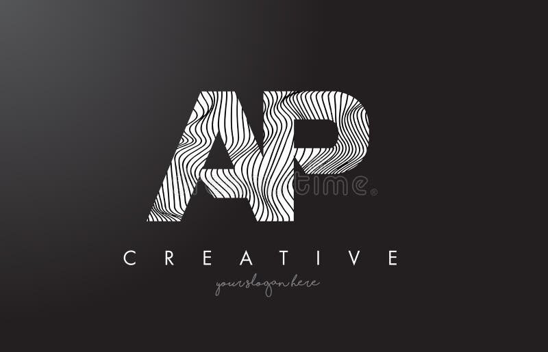 AP a P Letter Logo with Zebra Lines Texture Design Vector. Stock Vector ...