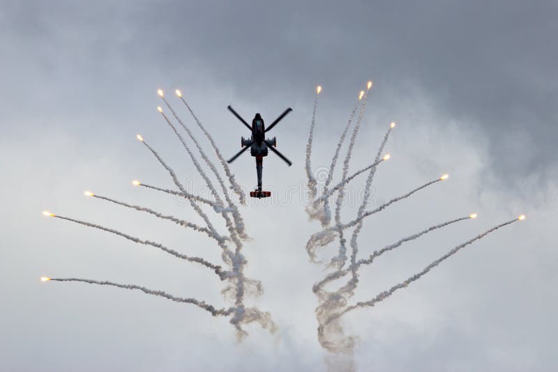 Apache flares stock image. Image of warfare, looping - 50714467