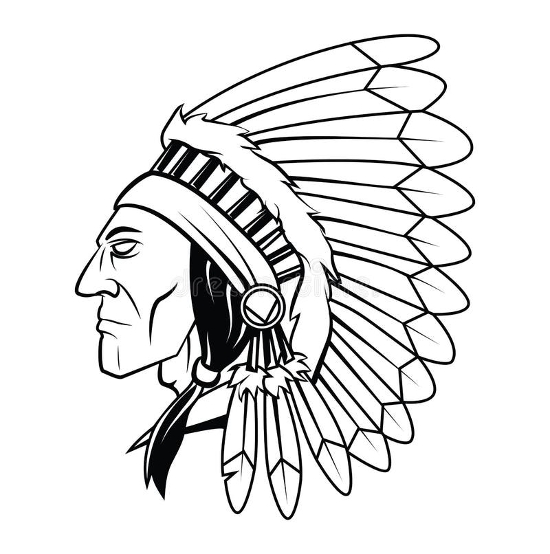 Apache Head Vector Illustration Stock Vector - Illustration of costume ...