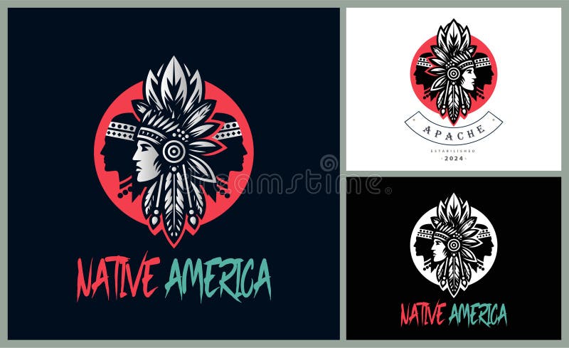 Native American Man Logo Stock Illustrations – 815 Native American Man ...