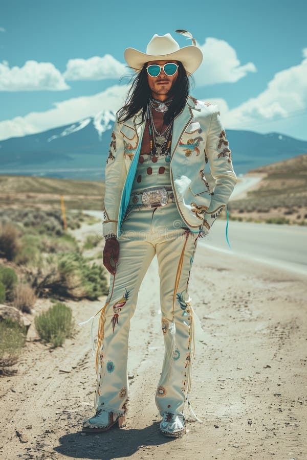 Apache Man Dressed in Traditional Outfit Stands Confidently by the ...