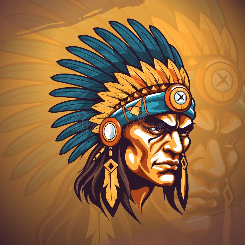 Sport Team Apache Warrior: Mascot Logo Design Vector - Modern ...