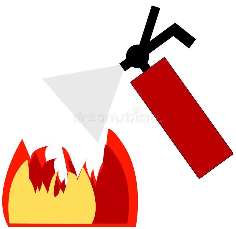Apagar el fuego ilustración del vector. Ilustración de bombero - 4408840