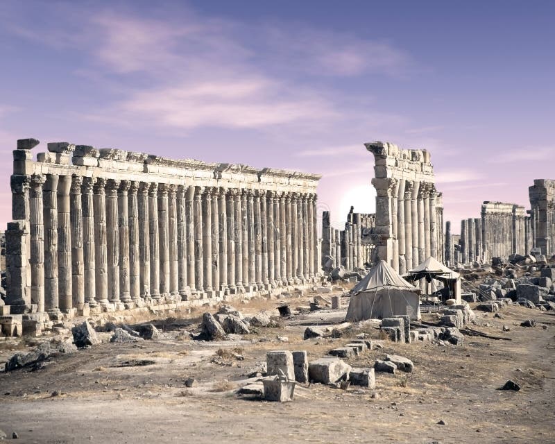 Apamea ruins, Syria stock photo. Image of column, tourism - 26077454