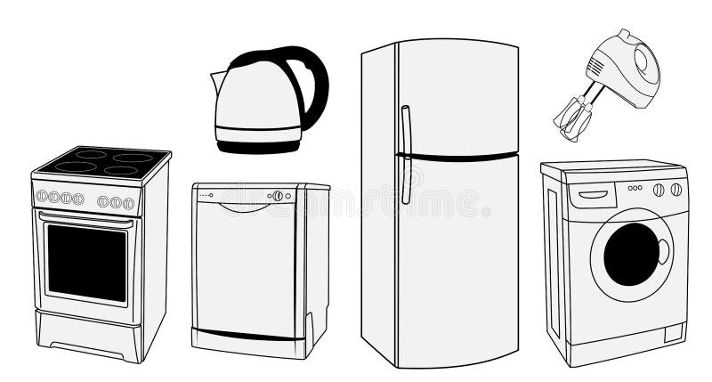 Aparatos Electrodomésticos - Vector Ilustración del Vector ...