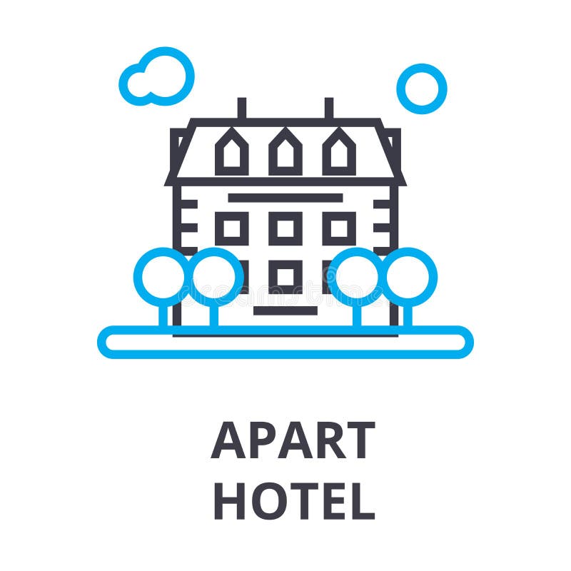 Apart Hotel Thin Line Icon, Sign, Symbol, Illustation, Linear Concept ... Apart Hotel Thin Line Icon, Sign, Symbol, Illustation, Linear Concept ...