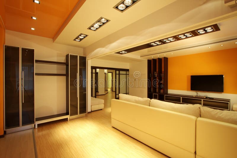 Luxury Hall in a New Apartment Stock Image - Image of doors, interior ...