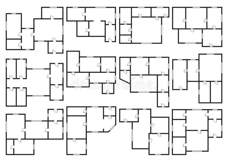 Apartment Architectural Plan. Top View of Floor Plan. Vector Blueprint ...