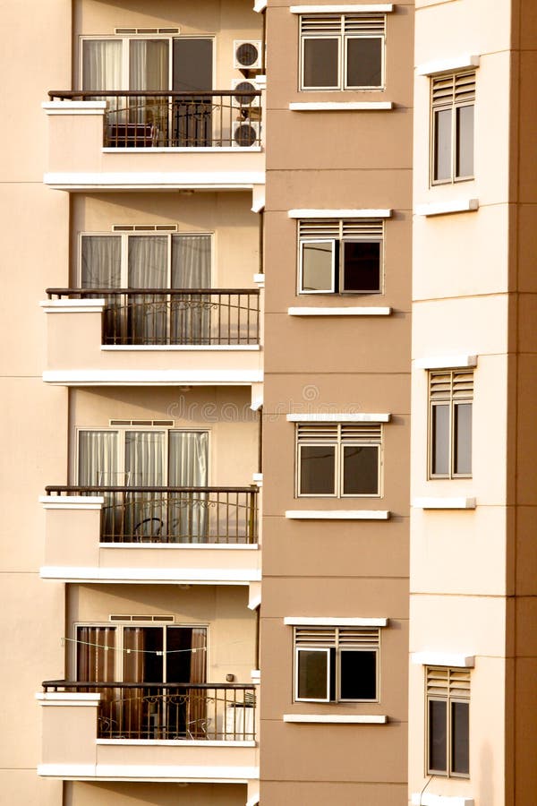 Balcony of the High Rise Apartment Stock Image - Image of architecture ...