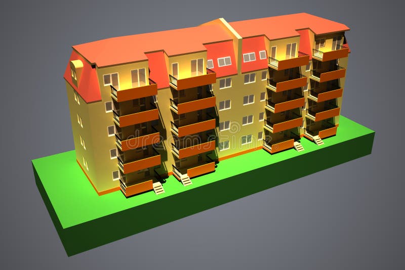 Apartment block stock illustration. Illustration of hand - 39581827