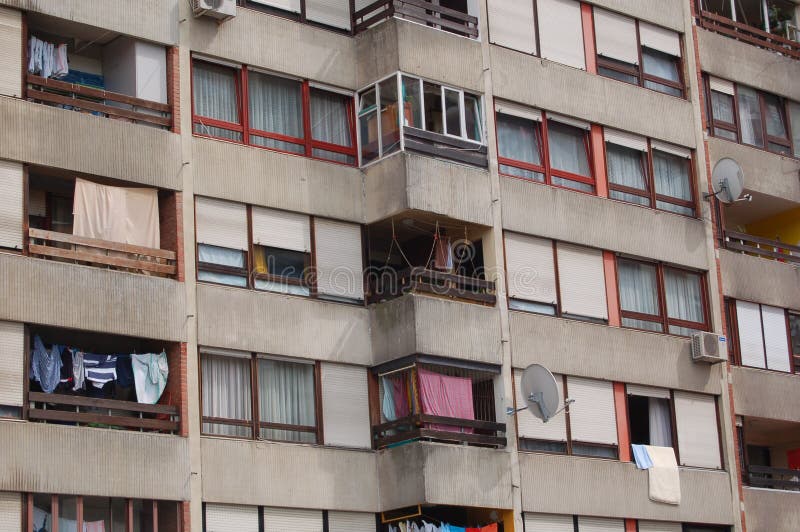 Ugly Block of Flats Facade from Ghetto Stock Image - Image of block ...