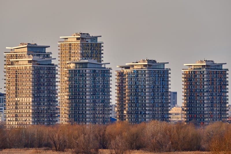 Apartment block complex stock photo. Image of block - 242538608