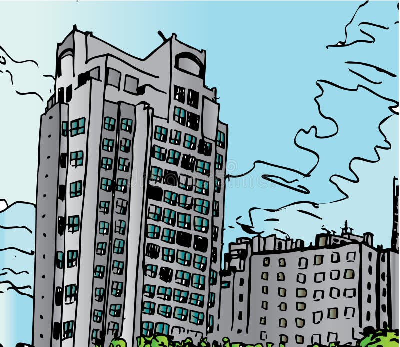 Apartment Block Skyline stock vector. Illustration of high - 5457457