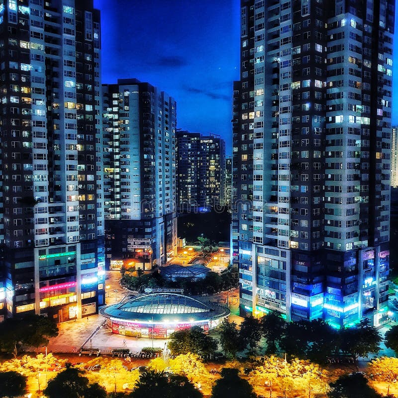 Apartment block in Vietnam stock photo. Image of cityscape - 209328626