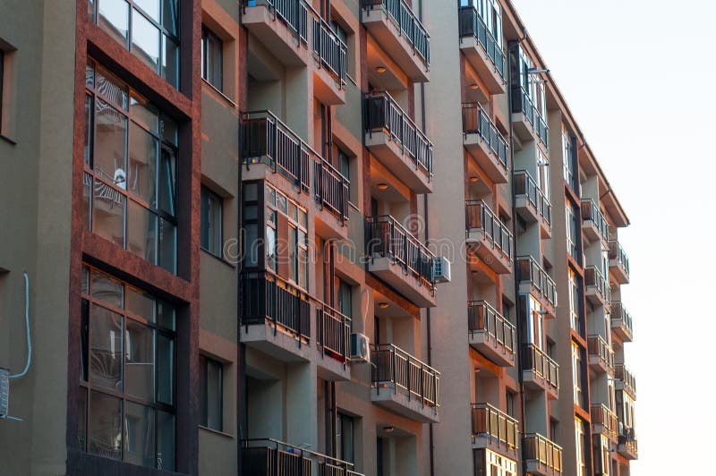 Apartment blocks stock image. Image of industries, balcony - 61888487