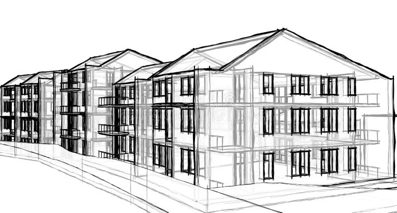 Apartment building stock vector. Illustration of center - 97579811