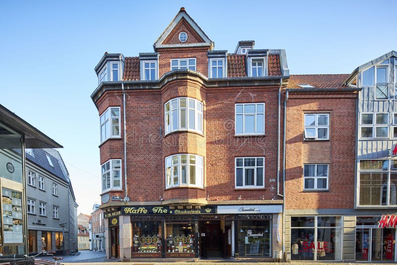 Apartment Building with Coffee Shop Under Editorial Image - Image of ...