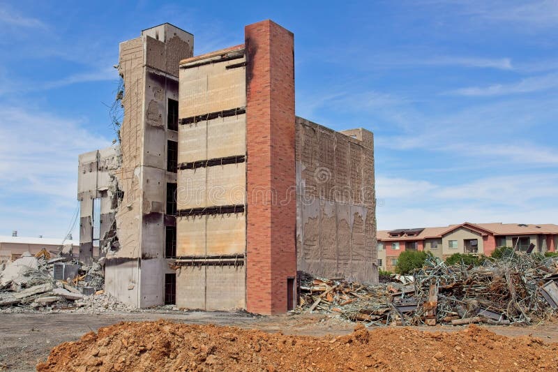 Apartment Building Destroyed by Fire. Stock Image - Image of building ...