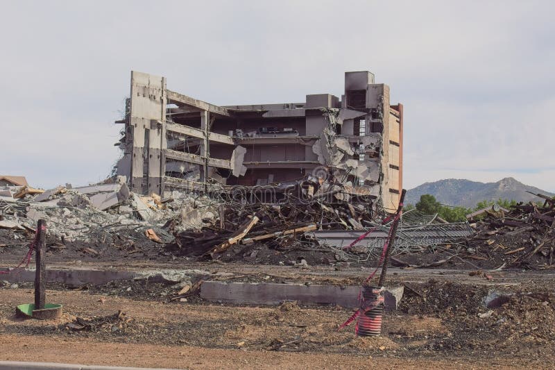 Apartment Building Destroyed by Fire Stock Image - Image of destroyed ...
