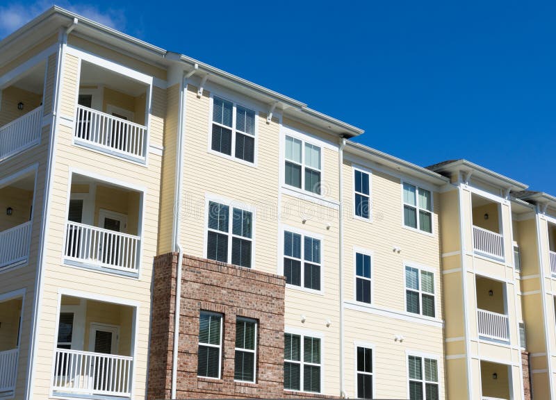 Suburban Apartment Building Stock Image - Image of exterior, front ...