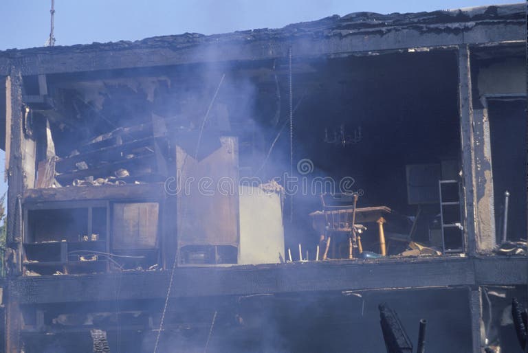 An Apartment Building on Fire Editorial Stock Photo - Image of ...