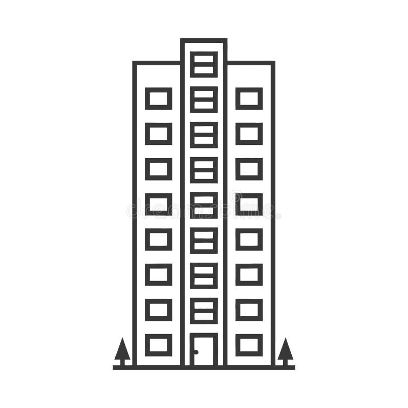 Apartment Building Icon stock illustration. Illustration of urban ...