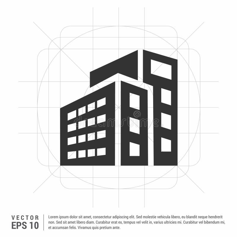 Apartment building icon stock vector. Illustration of black - 132413150