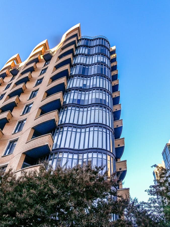 Apartment Building with Interesting Lines Stock Photo - Image of tall ...