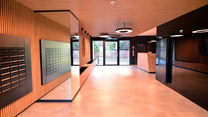 Modern Reception in Modern Building Stock Photo - Image of indoor ...