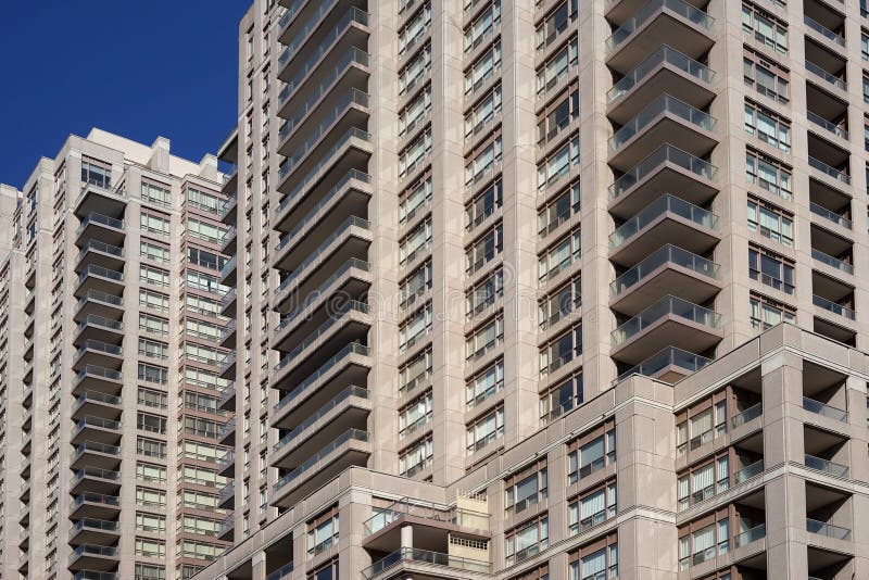 Balconies of Modern High Rise Apartment Building Stock Image - Image of ...