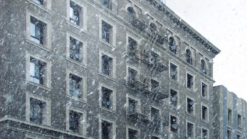 Apartment Building in Snowfall Stock Video - Video of house, york: 73302869